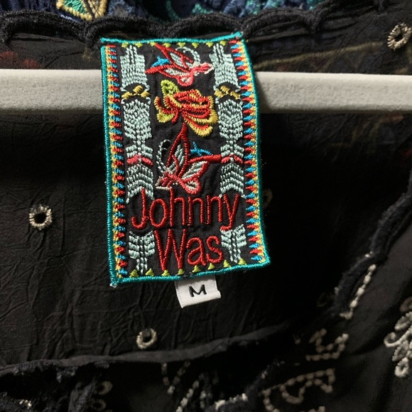 Johnny Was | Tops | Johnny Was Blk 34 Slv Embroidered Top Sz M | Poshmark
